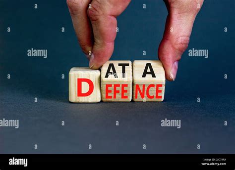 Data Defence Symbol Concept Words Data Defence On Wooden Cubes Beautiful Grey Table Grey