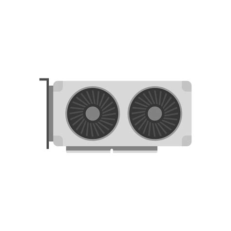 Premium Vector Gpu Card Icon Flat Vector Video Computer Graphic Fan