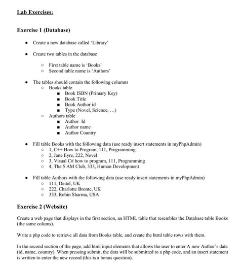 Solved Lab Exercises Exercise 1 Database Create A New