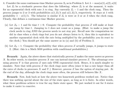 4 Consider The Same Continuous Time Markov Process