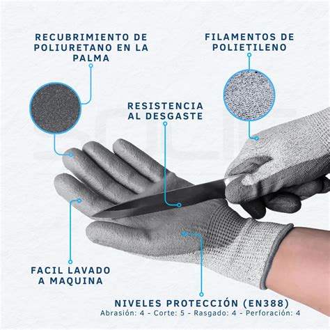 Guantes Anticorte Nivel 5 Con Recubrimiento De Poliuretano