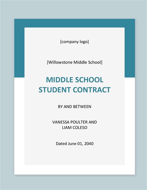 Free Student Contract Templates Editable And Printable