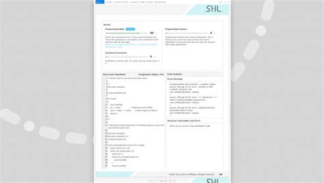 Coding Simulations Coding Skills Assessment Shl