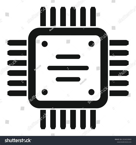 Computer Cpu Icon Simple Vector Circuit Stock Vector Royalty Free Shutterstock
