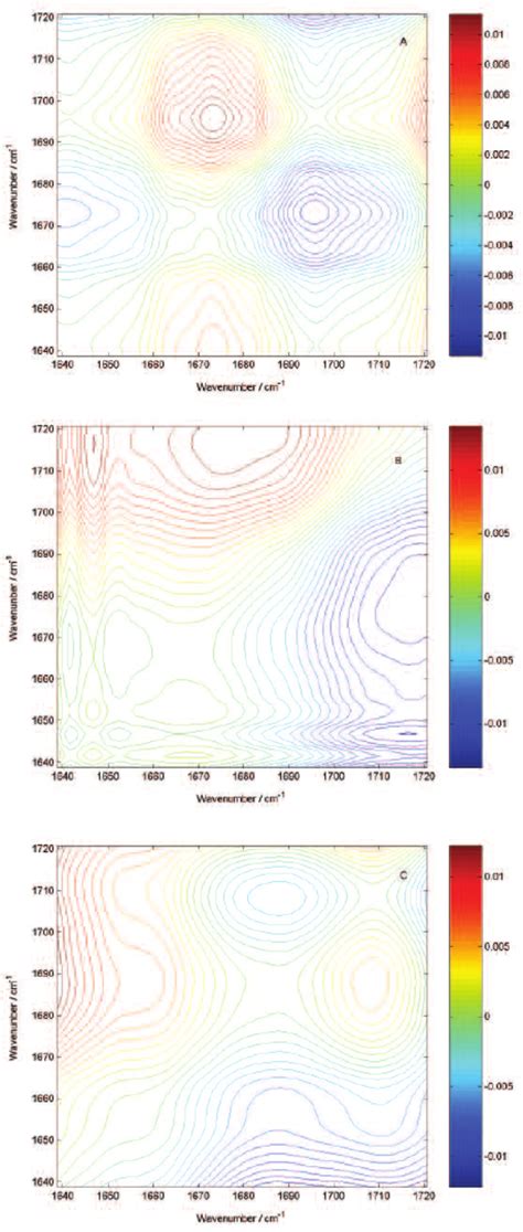 Representative Asynchronous Contour Plot Spectra Around The Amide I Download Scientific