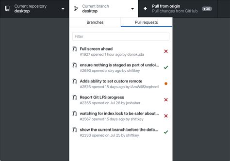 Pull Request List Tracking Issue 2642 Desktop Desktop GitHub