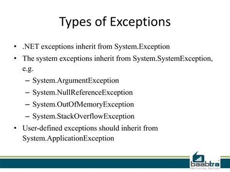 Exception Handling In Net