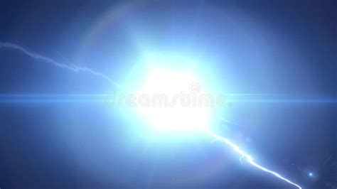 Thunder Lightning Striking Effect Animation Design Electricity Charges On A Black Background