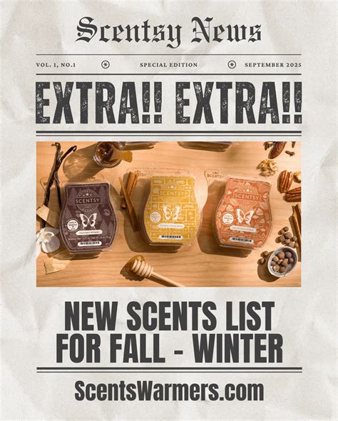 Scentsy Fall Winter 2025 Scent List