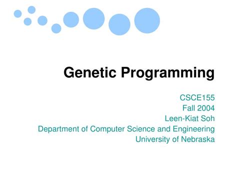 Ppt Genetic Programming Powerpoint Presentation Free Download Id