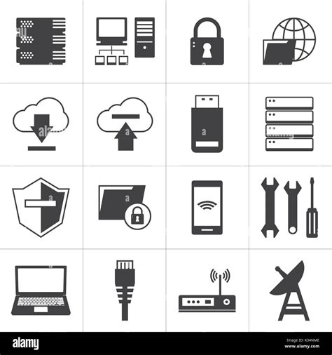 Computer Network And Database Icon Stock Vector Image And Art Alamy