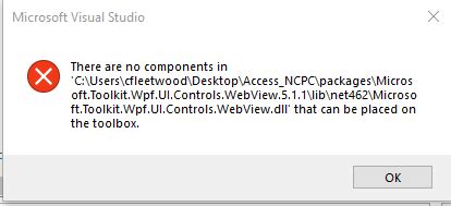 Visual Studio Unable To Add Reference For Microsoft Toolkit Wpf UI Controls Webview Component