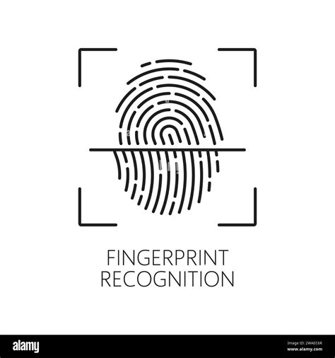 Fingerprint Recognition Biometric Identification And Verification Icon Isolated Vector Linear