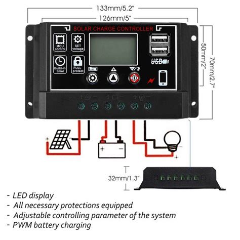 30w 12v Solar Panel Kit 2 Usb Port Off Grid Monocr Vicedeal