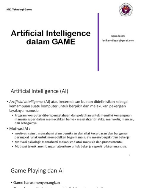 5 Artificial Intelligence Dalam Game Pdf