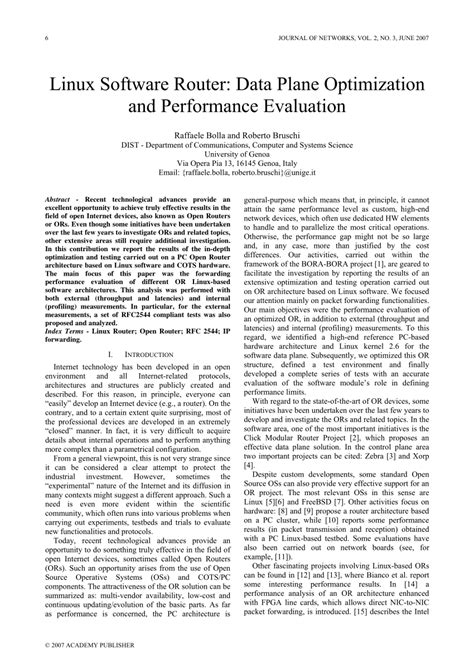 Pdf Linux Software Router Data Plane Optimization And Performance Evaluation