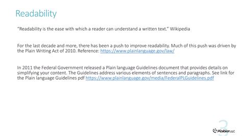 Document Readability Analysis Ppt