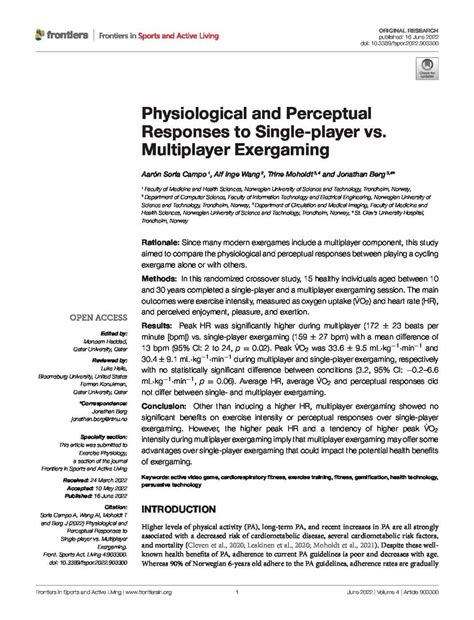 Single Player Vs Multiplayer Exergaming