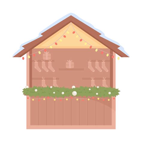 Christmas Shop Display Semi Flat Color Vector Object Editable Element Full Sized Item On White