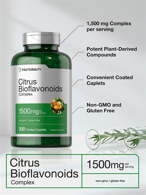 Citrus Bioflavonoids Complex 1500mg 300 Caplets Vegetarian Non