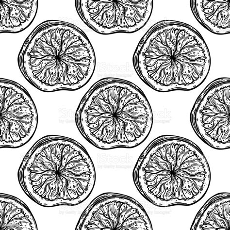 둥근 무화과는 매끄러운 벡터 패턴을 슬라이스합니다 맛있는 펄프 씨앗으로 정원 과일의 스케치 채식 식물의 검은 윤곽선 이국적인 디저트 조각 손으로 그린 흑백 배경 검은색에