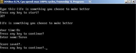Github Tarun010typingspeedcalculator December 2015 An Ms Dos Application Written In C