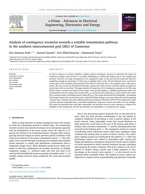 pdf analysis of contingency scenarios towards a suitable transmission