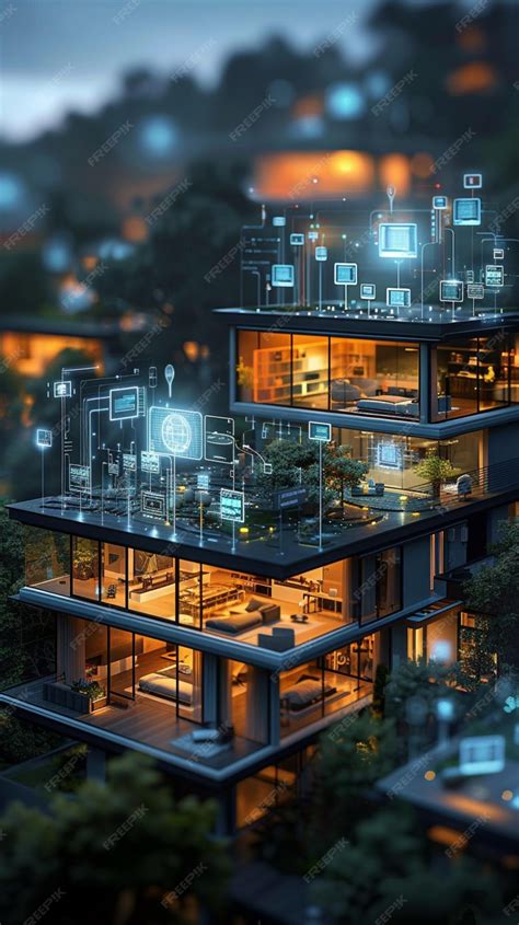 Premium Photo Smart Home Concept 3d Render Featuring Interactive Map Display Vertical Mobile
