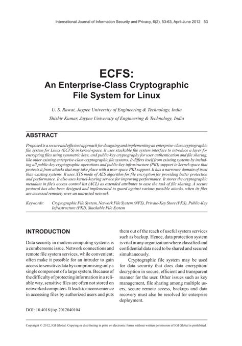 pdf ecfs an enterprise class cryptographic file system for linux