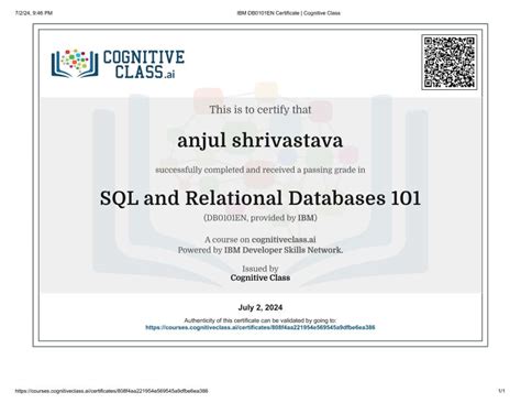 Learn Sql And Relational Databases From Ibm Anjul Shrivastava Posted