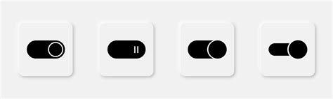 Premium Vector Glyph Toggle Icon Set Switch Toggle Slider Turn Off And On Toggle Black