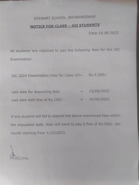 Notice For Isc And Icse Std Ix X And Xii Stewart School Bhubaneswar