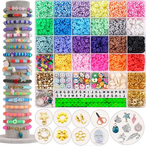 Fziivqu 6100 Pièces Perles Pour Bracelet 24 Couleurs De Perles Pour Bijoux Inclure Perles