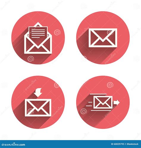 Mail Envelope Icons Message Document Symbols Stock Vector Illustration Of Arrow Label 60029795