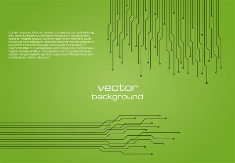 Abstract Technological Green Background With Elements Of The Microchip Circuit Board Background