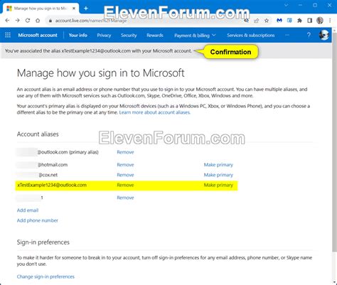 Add And Remove Microsoft Account Aliases Windows Forum
