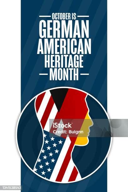 10월은 독일계 미국인 유산의 달입니다 휴일 개념 배경 배너 카드 텍스트 비문이있는 포스터용 템플릿 벡터 Eps10 그림입니다
