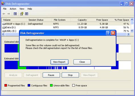 INSTRUCTIONS FOR RUNNING DISK DEFRAGMENTER MANUALLY