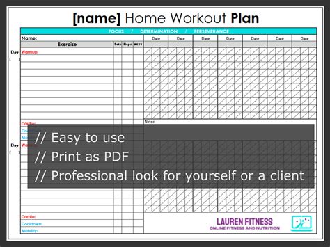 Workout Template EDITABLE Excel File Workout Log Printable Pdf Workout Planner