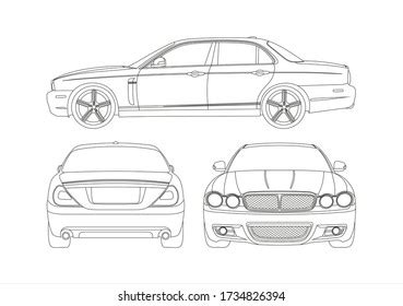 Jaguar Car Line Drawing