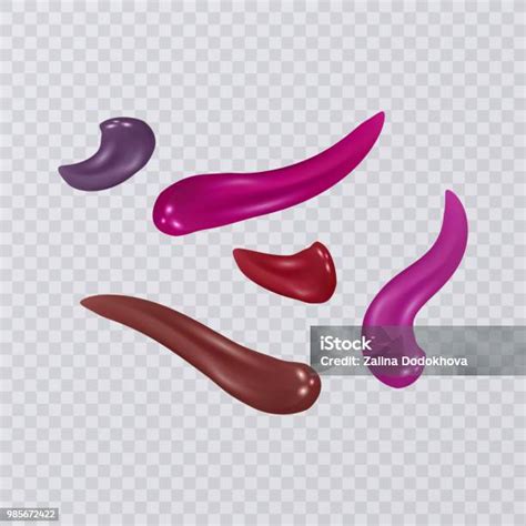 뭉 개진 립스틱 광고 전단지 배너 전단지에 대 한 투명 한 배경에 고립의 컬렉션입니다 아름다움과 화장품 배경 더러운에 대한 스톡 벡터 아트 및 기타 이미지 Istock