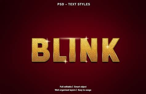 Premium Psd Blink Text Effects Style Template