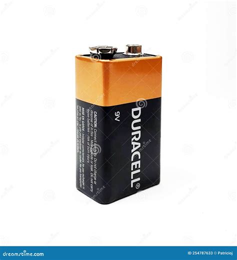 Isolated Shot Of A Duracell 9v Battery On A White Background Editorial