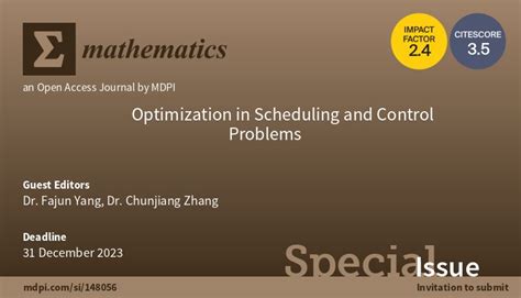 Mathematics Mdpi On Linkedin Mathematics Optimization Scheduling Control