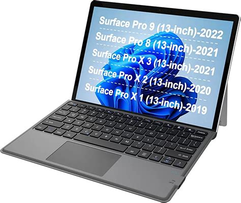 Arteck Microsoft Surface Pro Type Cover Ultra Slim Portable Bluetooth Wireless Keyboard With