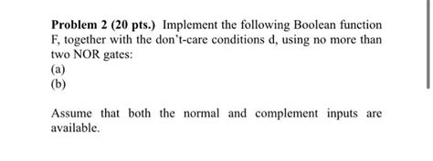 Solved Problem 2 20 Pts Implement The Following Boolean