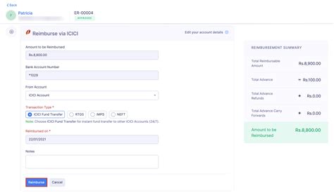 Reimbursements Via Icici Bank User Guide Zoho Expense