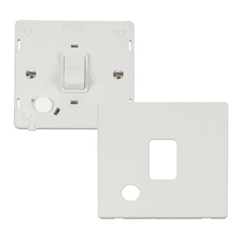 Click Definity Metal White 20A Double Pole Switch And Flex Outlet With White Insert UKES