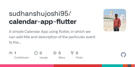 GitHub Sudhanshujoshi Calendar App Flutter A Simple Calendar App Using Flutter In Which We