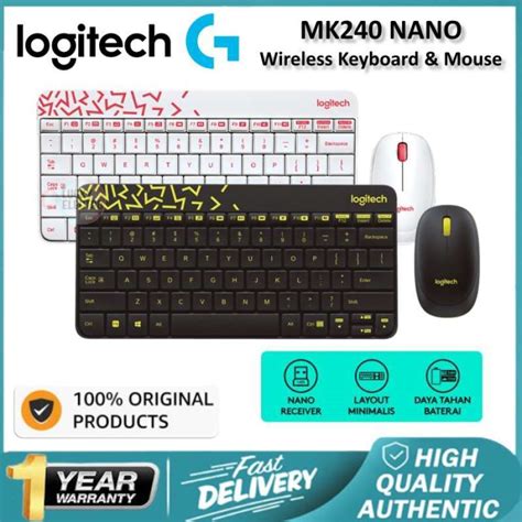 Promo Logitech Wireless Mouse Keyboard Mk240 Combo Mk 240 Nano Receiver Diskon 33 Di Seller